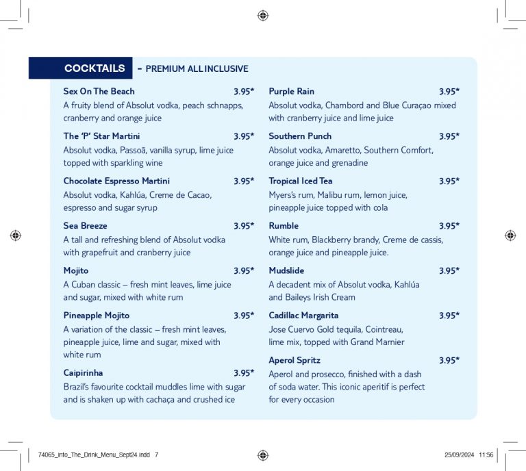 Marella Cruises Drinks Package Info! With Menu! - Cruise Monkeys