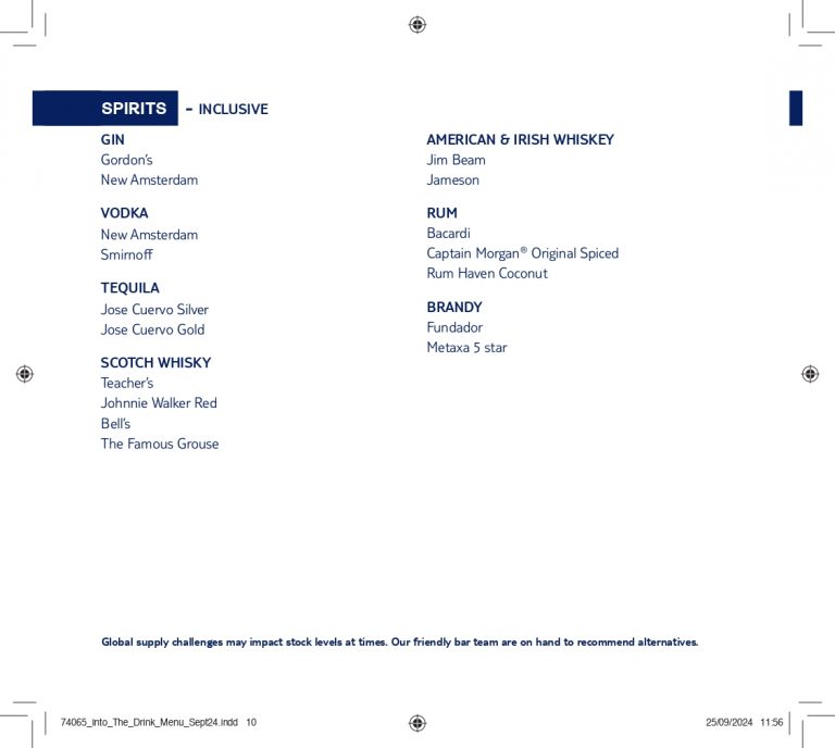 Marella Cruises Drinks Package Info! With Menu! - Cruise Monkeys