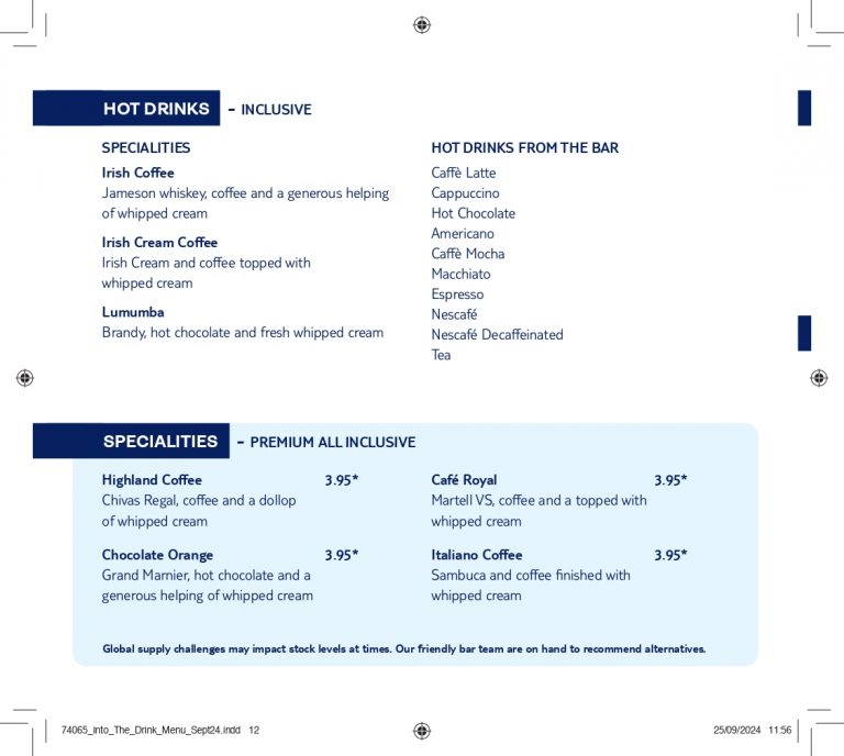 Marella Cruises Drinks Package Info! With Menu! - Cruise Monkeys