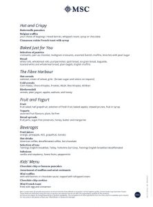 MSC Virtuosa Main Dining Room Menus 2025 – Breakfast, Brunch, Lunch ...